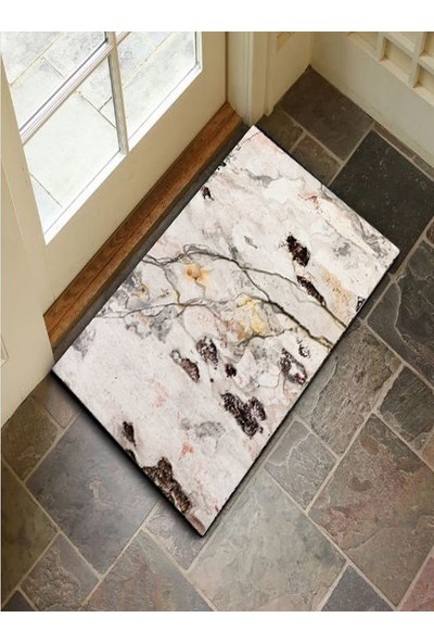 Alca Home Krem Rengi Mermer Görünümlü Dekoratif Modern Paspas Alca Home Krem Rengi Mermer Görünümlü Dekoratif Modern Paspas