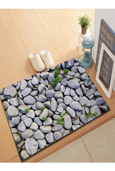Alca Home 3D Gerçekçi Taşlar Desen Dekoratif Modern Paspas Alca Home 3D Gerçekçi Taşlar Desen Dekoratif Modern Paspas