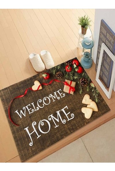 Alca Home Welcome Home Yazılı Yılbaşı Temalı Modern Dekoratif Paspas Alca Home Welcome Home Yazılı Yılbaşı Temalı Modern Dekoratif Paspas