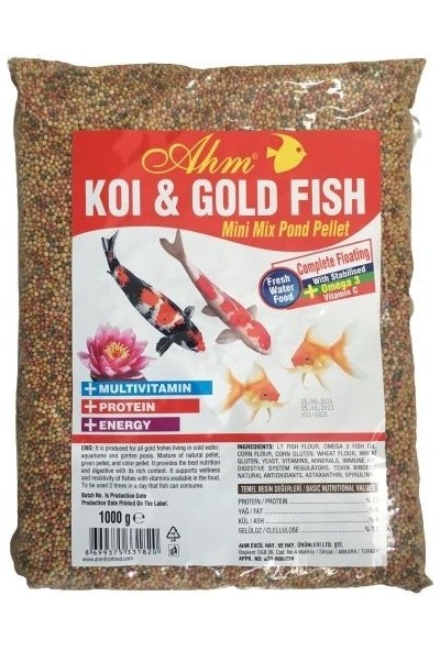 Ahm Koi Gold Fish Mini Mix Pond Pellet 1 kg Ahm Koi Gold Fish Mini Mix Pond Pellet 1 kg
