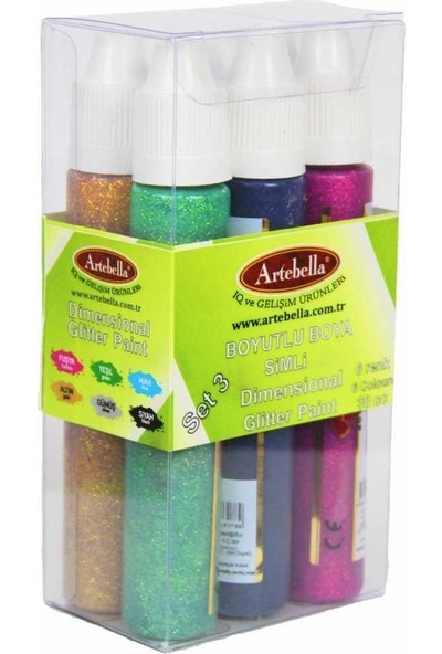 Artebella ABSBS001 Artebella Boyutlu Boya Simli 6 'lı Set Artebella ABSBS001 Artebella Boyutlu Boya Simli 6 'lı Set