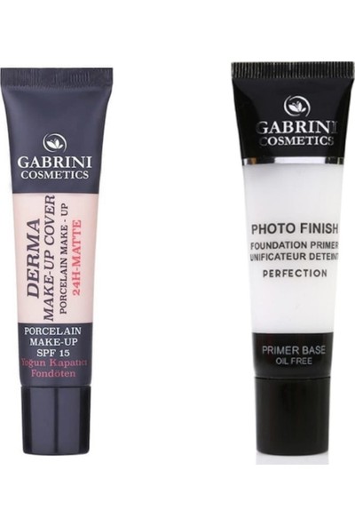 Gabrini Fondöten - Derma Make-Up Cover Foundation 101 + Makyaj Bazı - Foto Finish Primer Base Gabrini Fondöten - Derma Make-Up Cover Foundation 101 + Makyaj Bazı - Foto Finish Primer Base