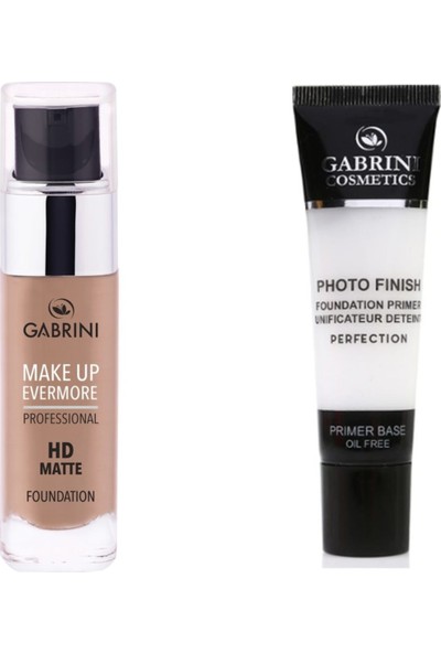 Gabrini Mat Fondöten - Professional Hd Matte Foundation 3 + Makyaj Bazı - Foto Finish Primer Base GBR0003 Gabrini Mat Fondöten - Professional Hd Matte Foundation 3 + Makyaj Bazı - Foto Finish Primer Base GBR0003