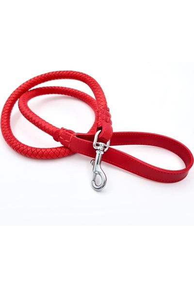 Desingshop Deri Örgü Köpek Gezdirme Kayışı 90CM Kırmızı Desingshop Deri Örgü Köpek Gezdirme Kayışı 90CM Kırmızı