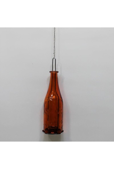 Otantik Çarşı Şişe Mumluk Turuncu 8X54 cm