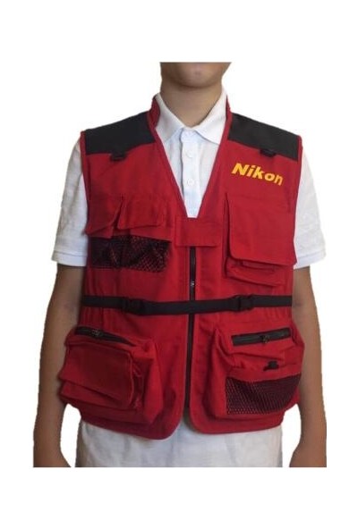 Utp Nikon Kırmızı Fotoğrafçı Yeleği Xxl Beden