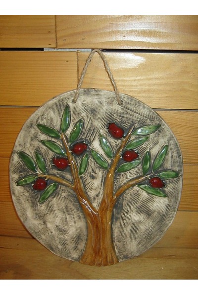 Oliviahomeart Nar Desenli Seramik Duvar Tabağı