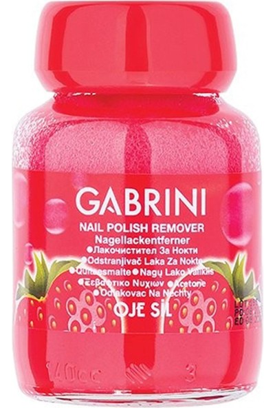 Gabrını Cam Şişe Aseton Oje Sil Çilek & Strawberry Gabrını Cam Şişe Aseton Oje Sil Çilek & Strawberry