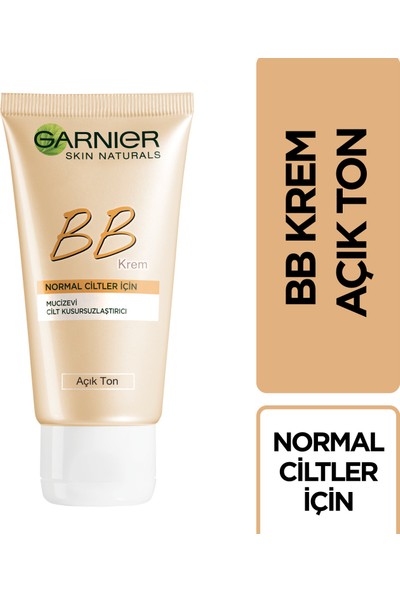 Garnier BB Krem Mucizevi Cilt Kusursuzlaştırıcı Açık Ton 50ML Garnier BB Krem Mucizevi Cilt Kusursuzlaştırıcı Açık Ton 50ML