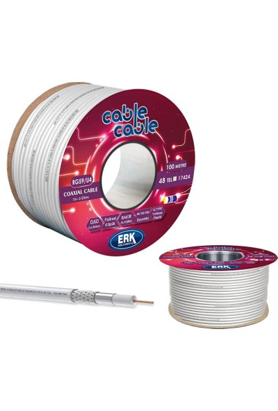 Cable Cable RG59/U4 Anten Kablosu - 100M Cable Cable RG59/U4 Anten Kablosu - 100M