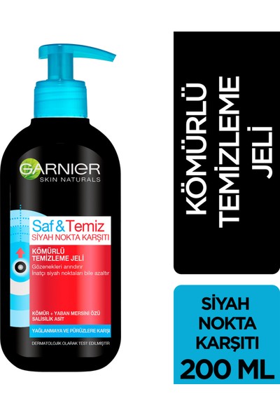 Garnier Saf & Temiz Siyah Nokta Karşıtı Kömürlü Temizleme Jeli 200 ml