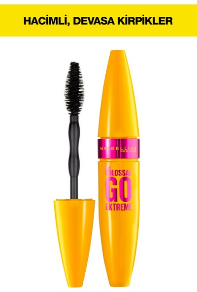 Maybelline New York Colossal Go Extreme Ekstra Siyah Maskara Maybelline New York Colossal Go Extreme Ekstra Siyah Maskara