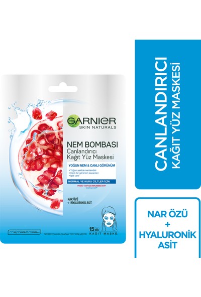 Garnier Nem Bombası Canlandırıcı Kağıt Maske 32GR