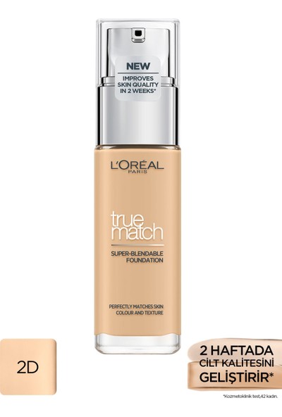 L'Oréal Paris True Match Bakım Yapan Fondöten 2D Golden Almond