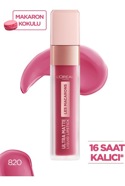 L'Oréal Paris Les Macarons Likit Mat Ruj 820 Praline De Paris L'Oréal Paris Les Macarons Likit Mat Ruj 820 Praline De Paris