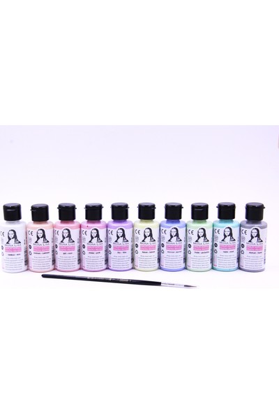 Monalisa Chalky Akrilik 40ML Pastel Renkler Set 10 Renk + Fırça Monalisa Chalky Akrilik 40ML Pastel Renkler Set 10 Renk + Fırça