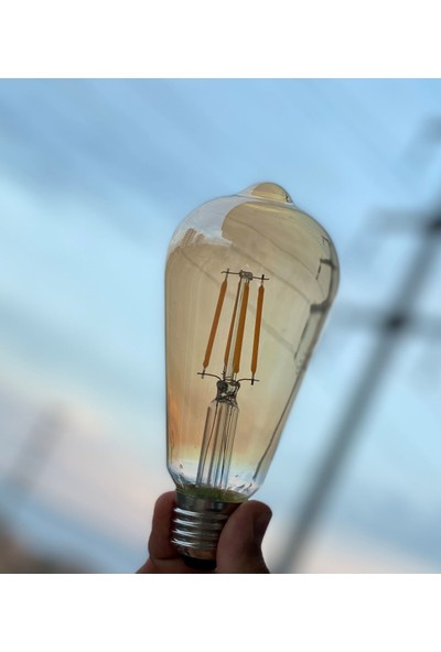 Vie Rustik 4W LED Ampül E27 Duy ST64 Armut Tipi Amber Vie Rustik 4W LED Ampül E27 Duy ST64 Armut Tipi Amber
