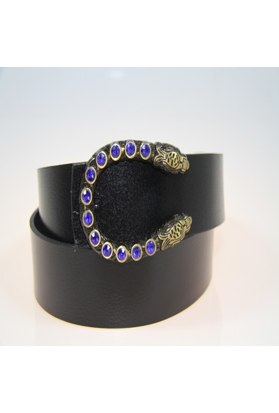 Derimine Deri 4cm Taşlı Kadın Kemer