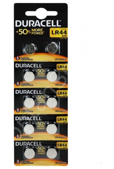 Duracell Düğme Pil 5x2 Li 3 Volt LR44 Duracell Düğme Pil 5x2 Li 3 Volt LR44