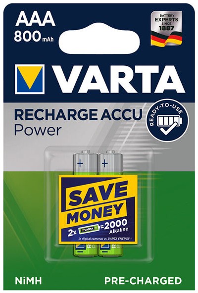 Varta Şarjlı Ince Kalem Pil (Aaa) 800 Mah 1,2 V 2 Li Varta Şarjlı Ince Kalem Pil (Aaa) 800 Mah 1,2 V 2 Li