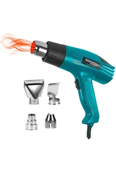 Dncstore Anadolustrong ANS1010 Sıcak Hava Tabancası 2000W Kademeli Otomatik Korumalı Aksesuar Hediyeli Dncstore Anadolustrong ANS1010 Sıcak Hava Tabancası 2000W Kademeli Otomatik Korumalı Aksesuar Hediyeli