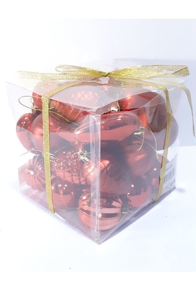 Yılbaşı Yeni Yıl Süsü Çam Ağacı Süs Karışık 30'lu Kırmızı