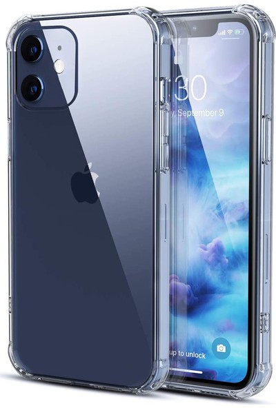 Kzy Apple iPhone 12 Kılıf Şeffaf Airbag Antishock Köşe Korumalı Silikon Kapak Kzy Apple iPhone 12 Kılıf Şeffaf Airbag Antishock Köşe Korumalı Silikon Kapak