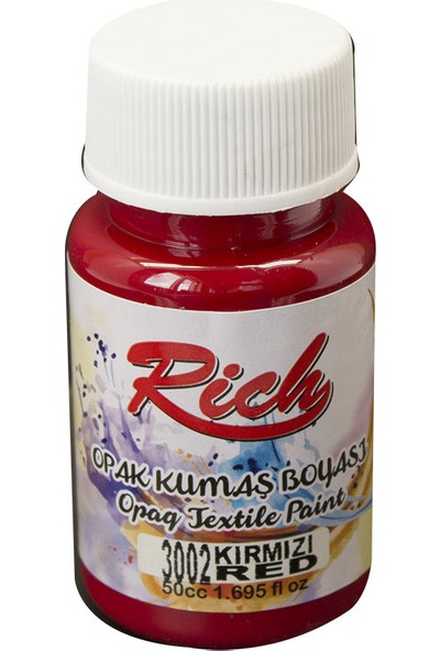 Rich Kumaş Boyası Opak 50 cc Kırmızı 3002