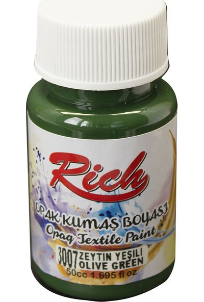Rich Kumaş Boyası Opak 50 cc Zeytin Yeşili 3007