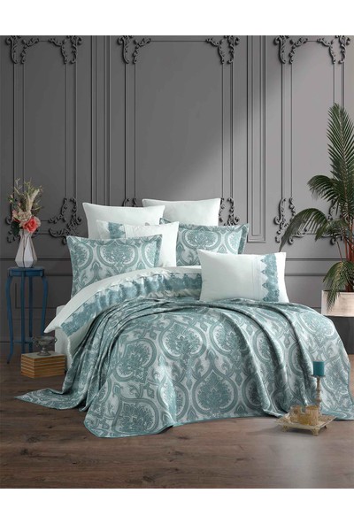 Elart Yatak Örtüsü Roma Yeşil Çift Kişilik