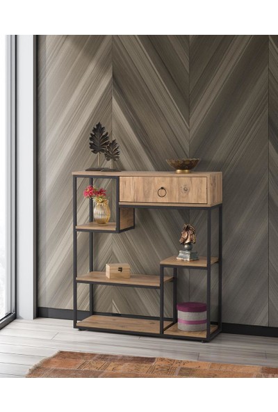 Sivasgözde Ekonomik Ferforje Raflı Dresuar Çiçeklik 100X30X92CM