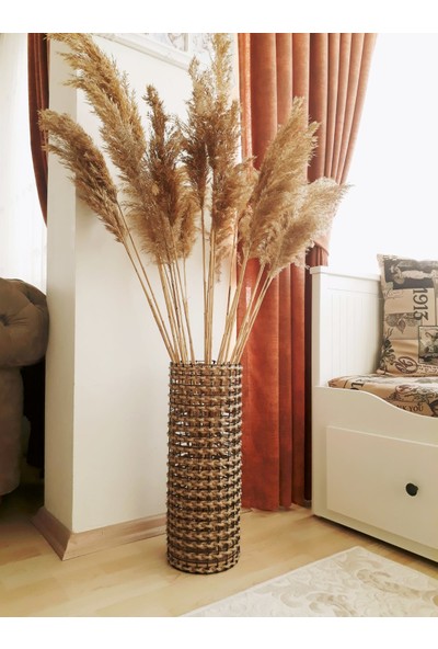 Pazardanal Metal Tel Hasır Örgülü Tasarım Vazo