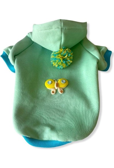 Kemique Su Yeşili Kelebek Kapsonlu Sweatshirt Kedi Süeteri Kedi Kıyafeti XL Kemique Su Yeşili Kelebek Kapsonlu Sweatshirt Kedi Süeteri Kedi Kıyafeti XL
