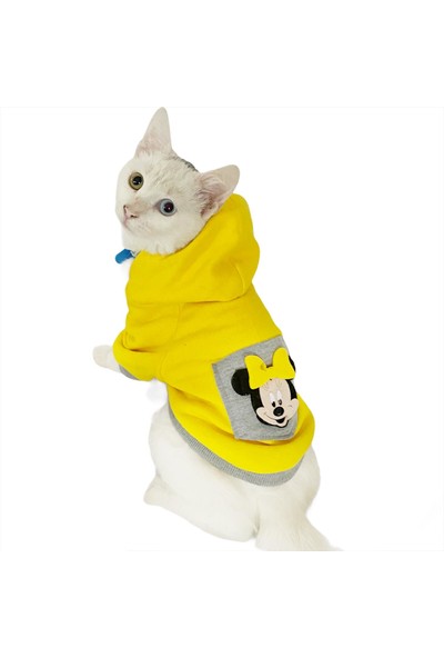 Kemique Sarı Sevimli Fare Kapsonlu Sweatshirt Kedi Süeteri Kedi Kıyafeti XL Kemique Sarı Sevimli Fare Kapsonlu Sweatshirt Kedi Süeteri Kedi Kıyafeti XL