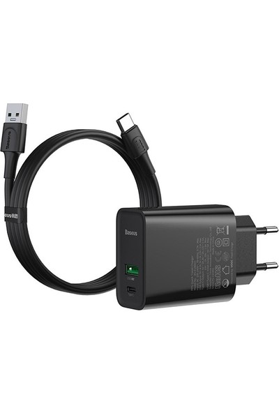 Baseus USB Typ C 30W Vooc Destekli Hızlı Şarj Adaptöru+ 1 mt 5A U-C Flash Kablo TXCCFS-H01 Baseus USB Typ C 30W Vooc Destekli Hızlı Şarj Adaptöru+ 1 mt 5A U-C Flash Kablo TXCCFS-H01