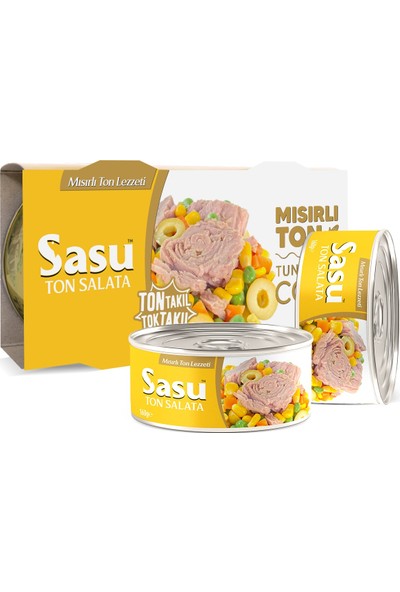 Sasu Mısırlı Ton Salata 2x160 g İri Parça Sasu Mısırlı Ton Salata 2x160 g İri Parça