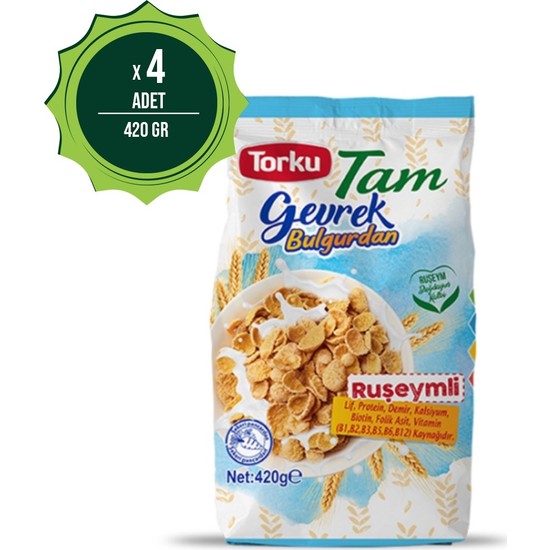 Torku Tam Tanem Ruşeymli Bulgur Gevreği Sade 420 Gr X4 Fiyatı