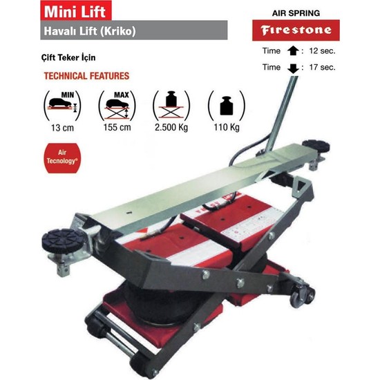 Habib Makina Astra Mini Lift Havalı / Pnömatik Arabalı Kriko Fiyatı