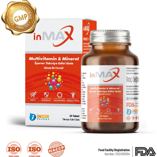 inMAX Multivitamin Mineral Takviyesi (IMMUNACE DESTEĞİ) Fiyatı