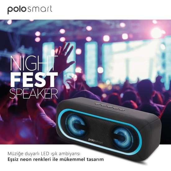 Polosmart FS65 Kablosuz Bluetooh Speaker Hoparlör Siyah Fiyatı