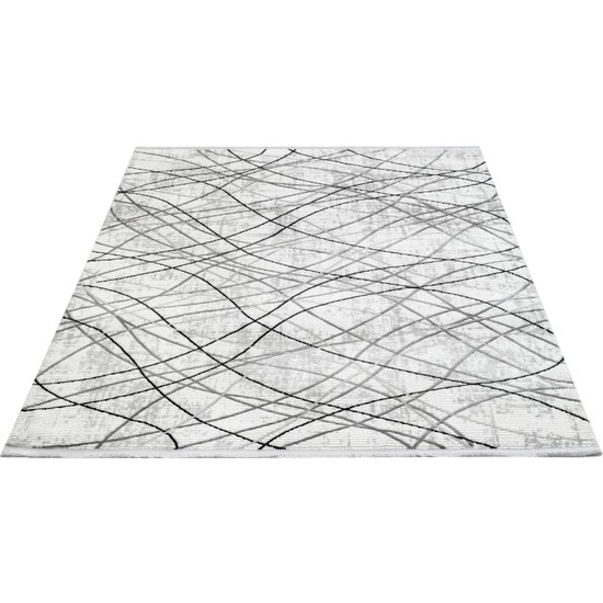 Three B Halı Zayrin Gri Geometrik Polyester Makine Halısı Fiyatı