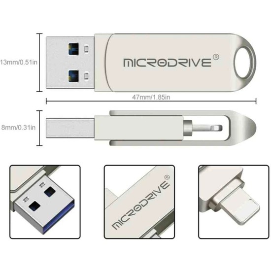 Micro Microdrive 128GB Iphone Lightning ve USB 3.0 Usb Flash Fiyatı