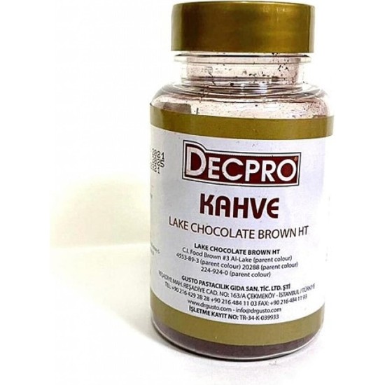 Decpro Yağ Bazlı Toz Çikolata Gıda Boyası Kahve 25 gr Fiyatı