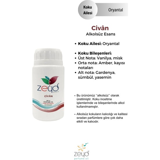 Zeyd Civan Litrelik Parfüm Esansı - 100 Ml Fiyatı