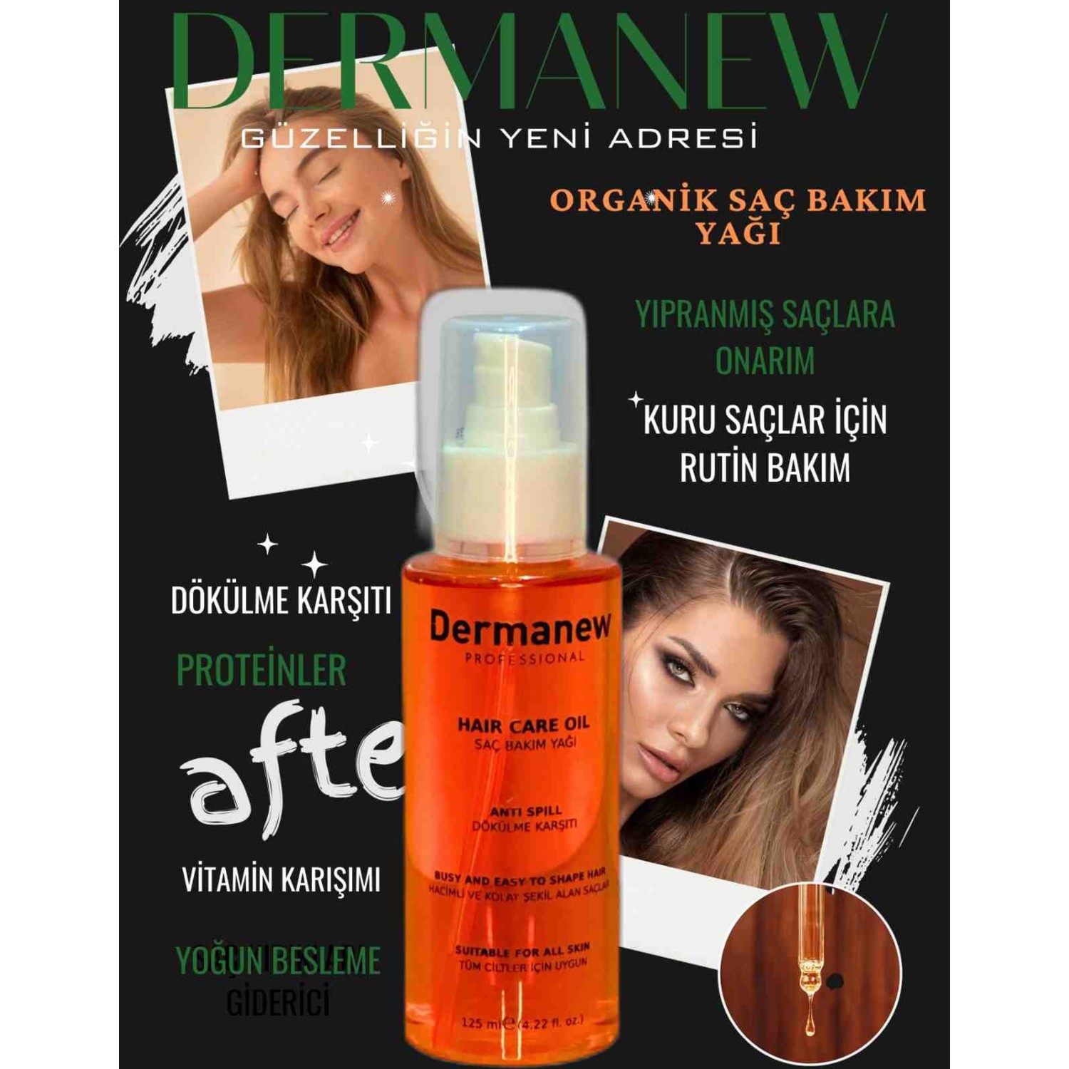 Dermanew Saç Bakım ve Saç Kırığı Giderici %99 Natürel Saç Fiyatı