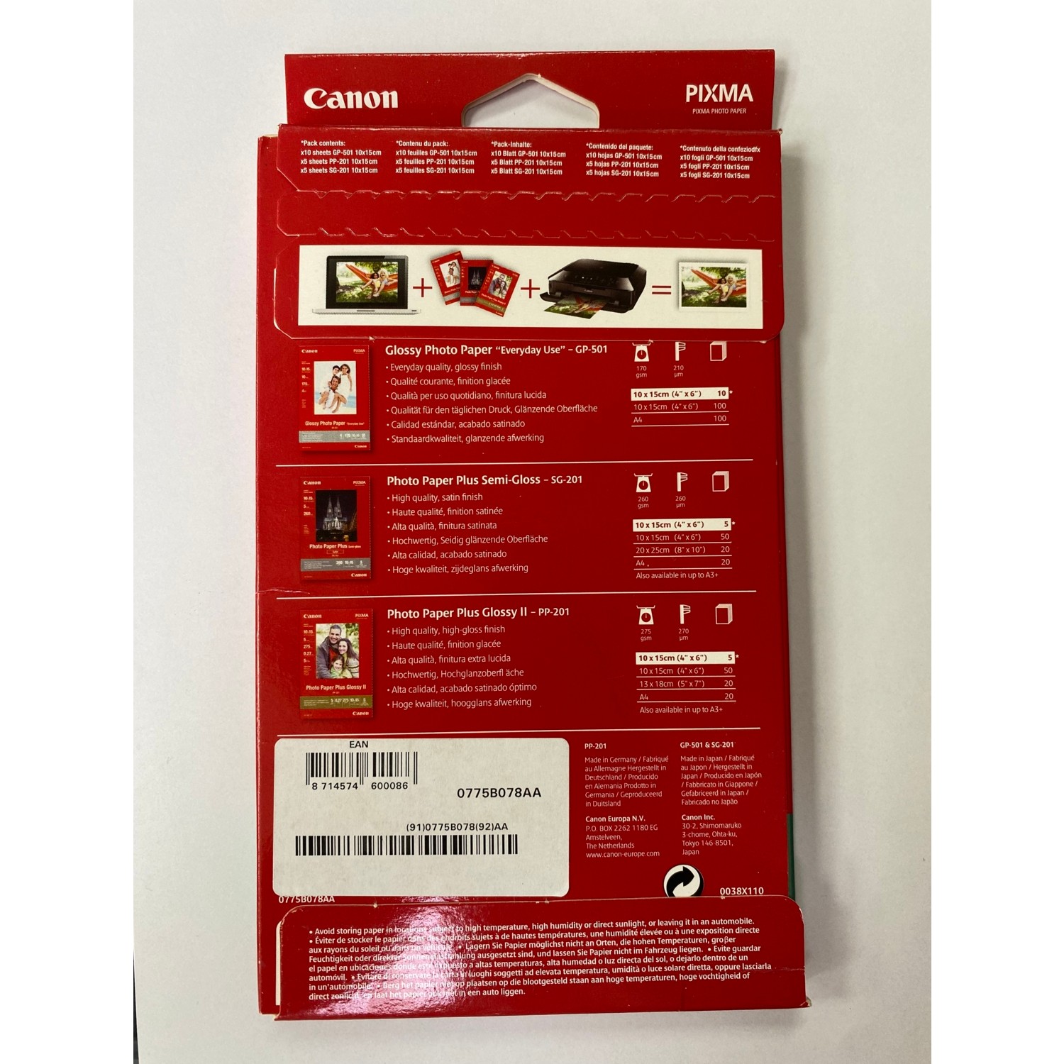 Canon VP-101 10X15 Orijinal Canon Parlak Fotoğraf Kağıdı Fiyatı