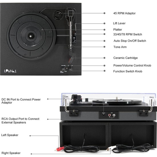 Lp Lpandno 1 Stereo Pikap Hoparlörlü Bluetooth Kablosuz Fiyatı