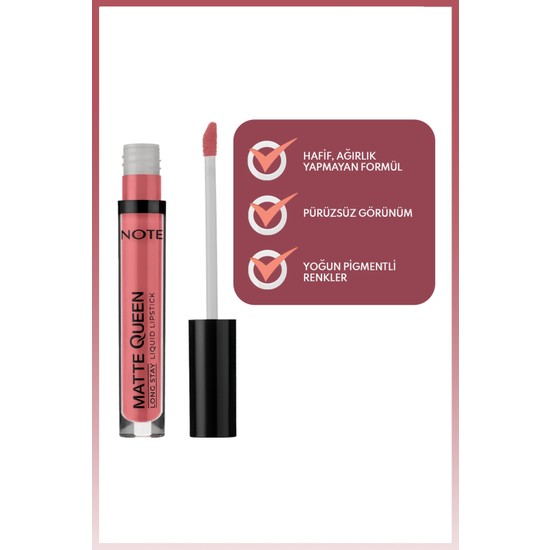 Note Matte Queen Lipstick Kalıcı Likit Ruj 07 Proud Pink - Fiyatı
