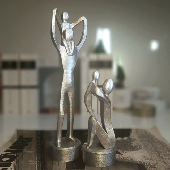 Eya Studio Anne Baba Çocuklar 2'li Biblo Seti-Gümüş Fiyatı