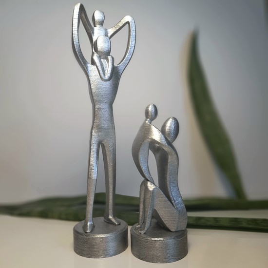 Eya Studio Anne Baba Çocuklar 2'li Biblo Seti-Gümüş Fiyatı